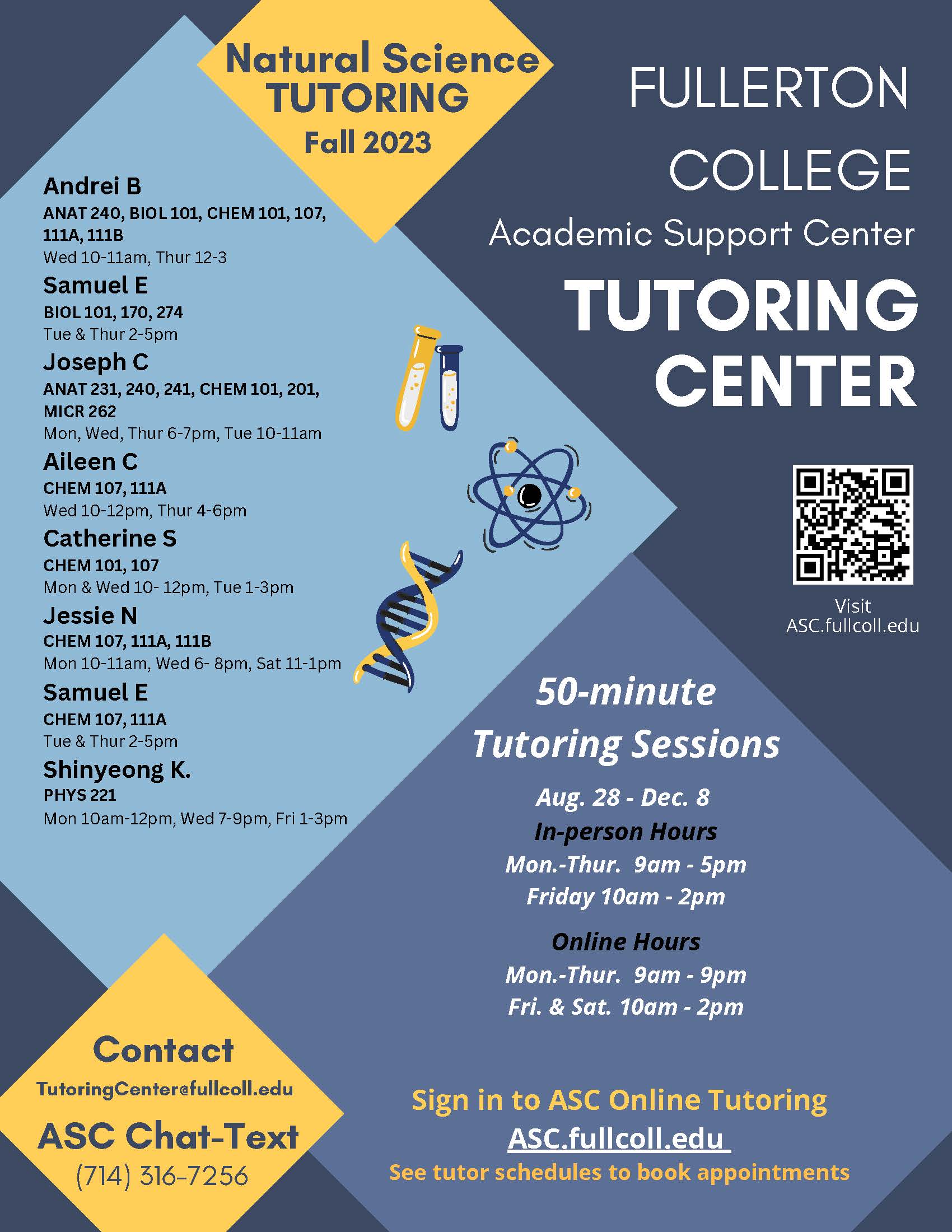 Math and Science Tutoring | Academic Support Center