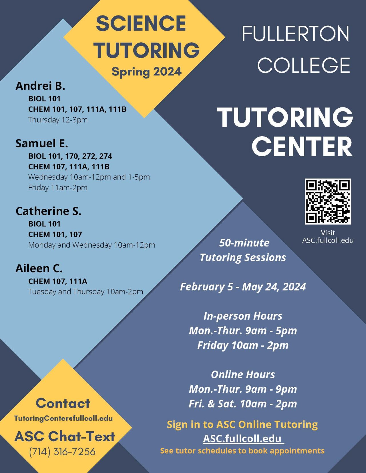 Math and Science Tutoring | Academic Support Center